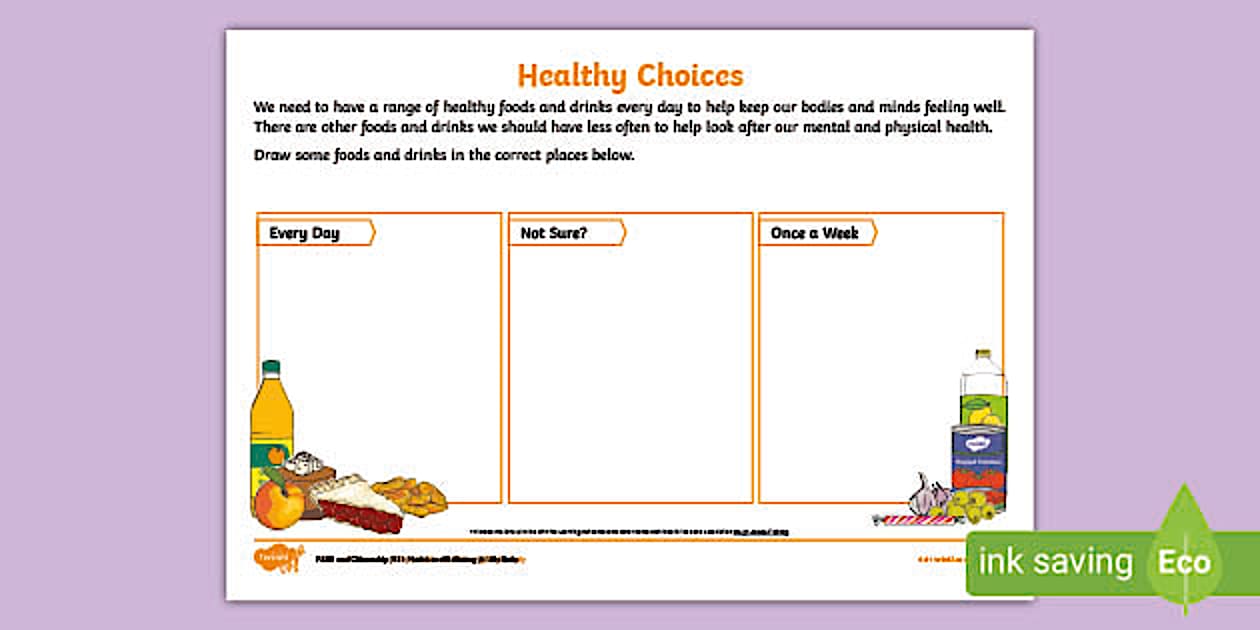 KS1 Healthy Eating Cupboard Sorting Activity
