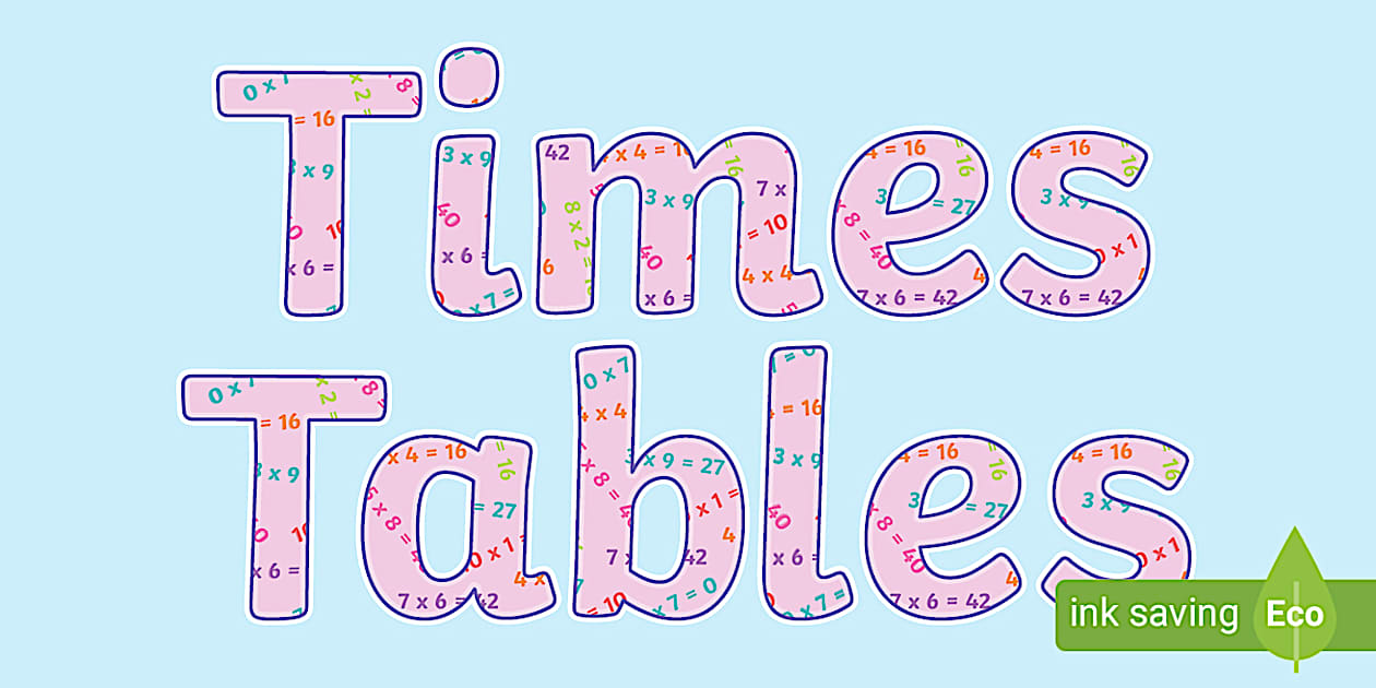 👉 Times Tables Display Lettering (teacher made) - Twinkl
