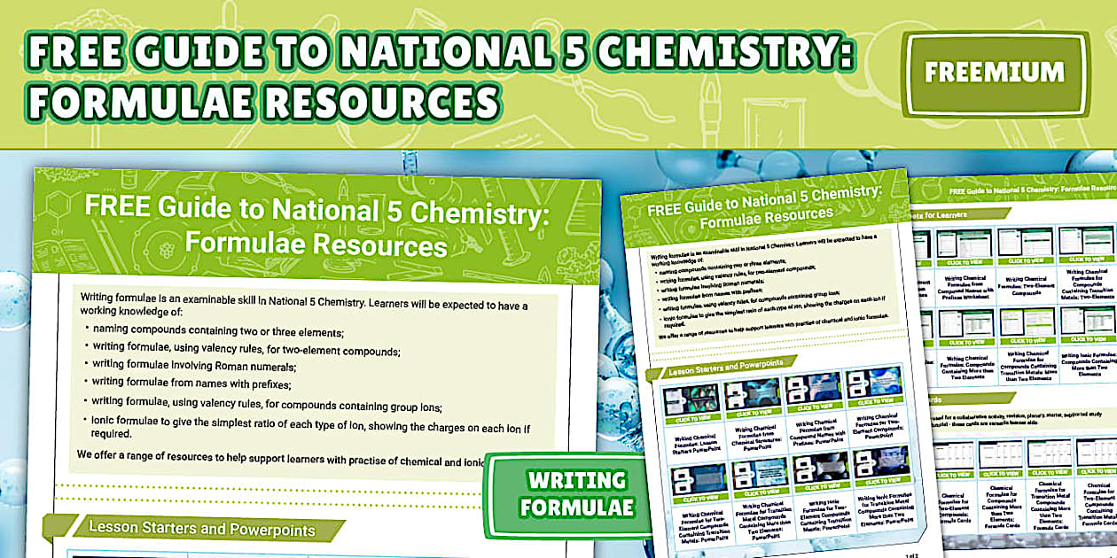Free National 5 Chemistry Formulae Guide