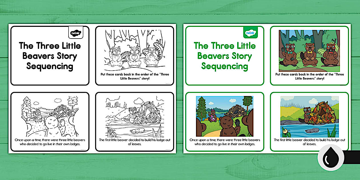 The Three Little Beavers Story Sequencing Activity - Twinkl