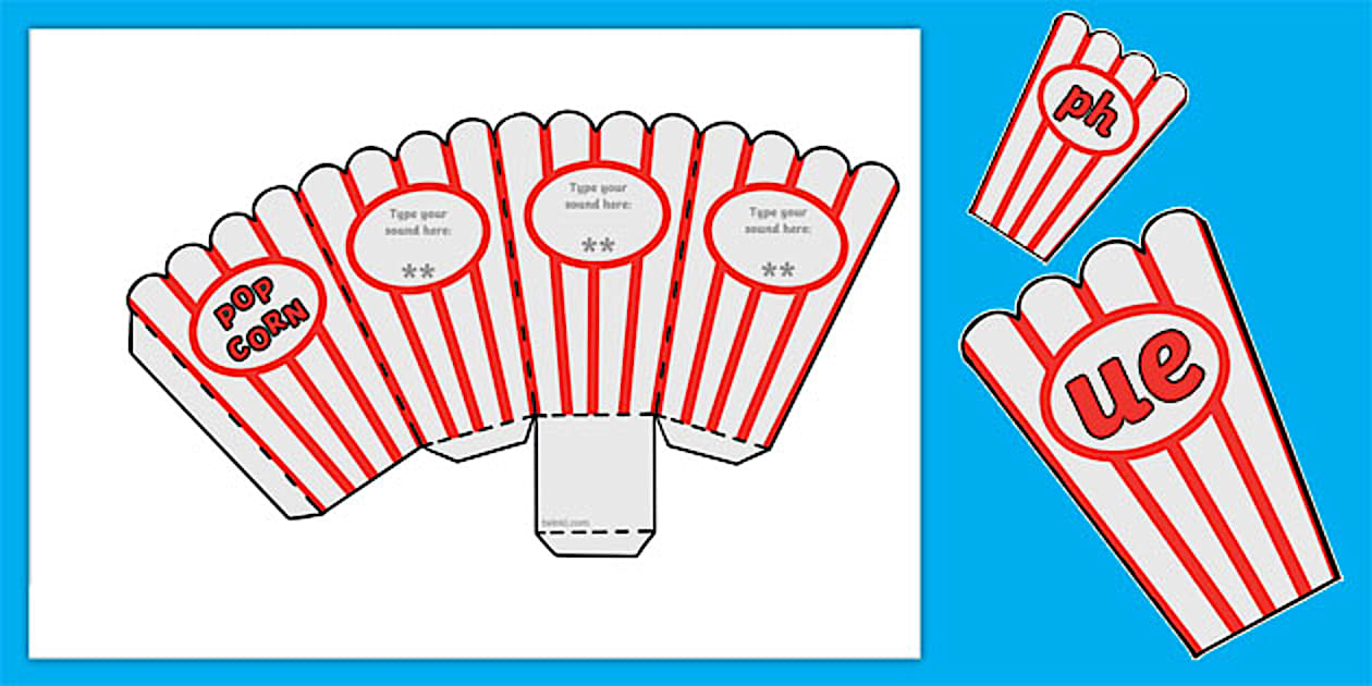 Phonics Popcorn Game – Editable Sorting Boxes - Twinkl