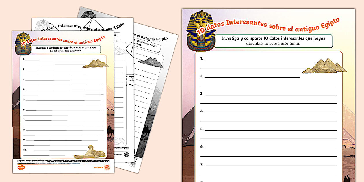 Ficha de actividad: 10 datos interesantes - El antiguo Egipto