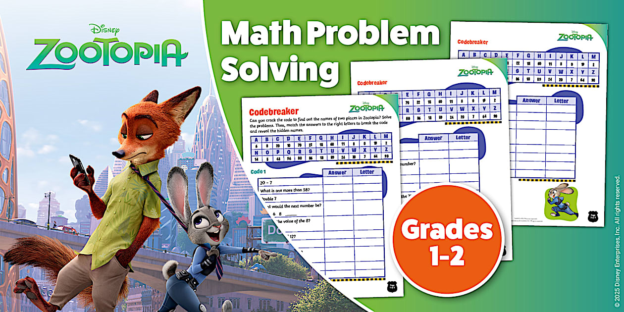 Zootopia: Math Codebreaker for 1st-2nd Grade