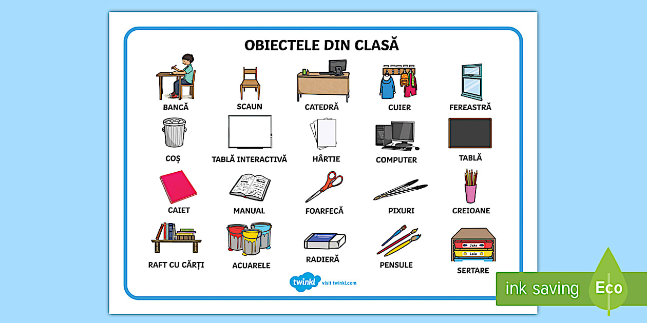 Obiecte din clasă Planșă (teacher made) - Twinkl