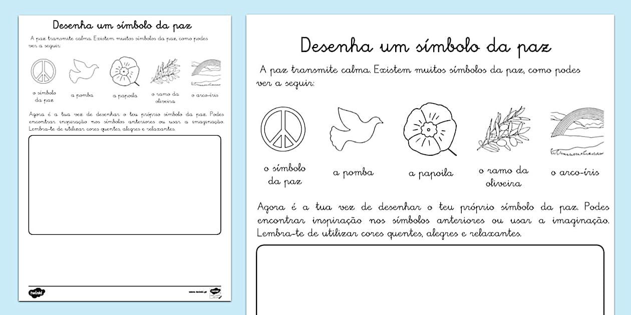 Desenha o teu próprio símbolo da paz - Twinkl