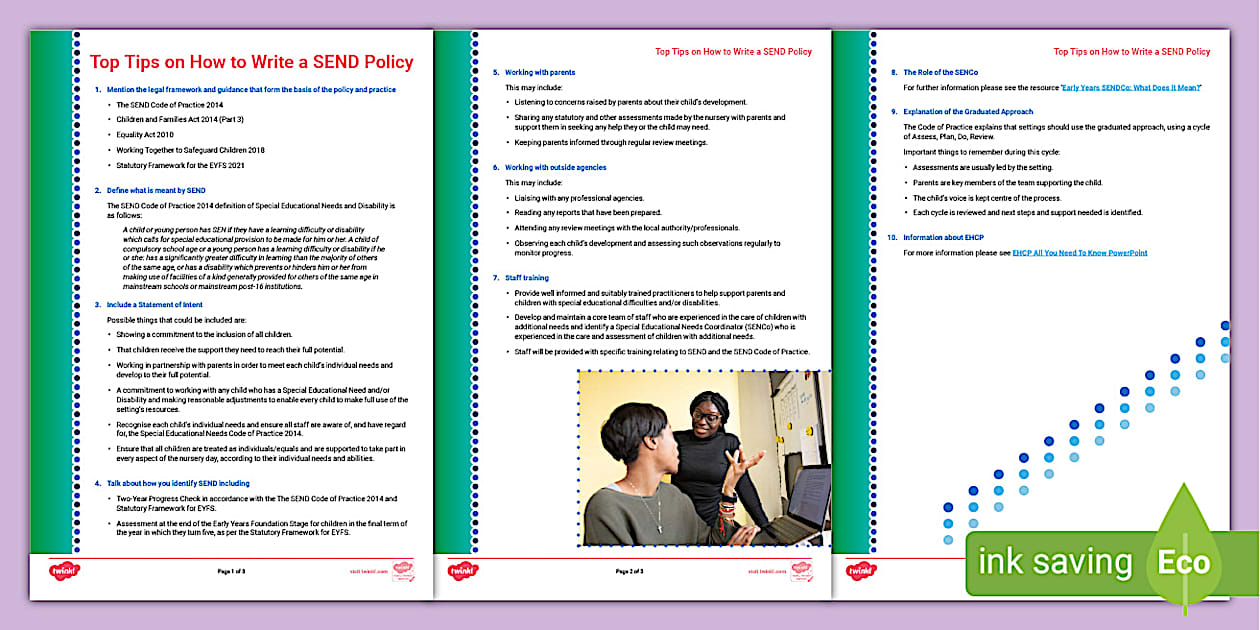 Top Tips on How to Write an Early Years SEND Policy - Twinkl