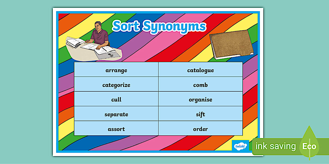 Sort Synonyms Word Mat (teacher made) - Twinkl