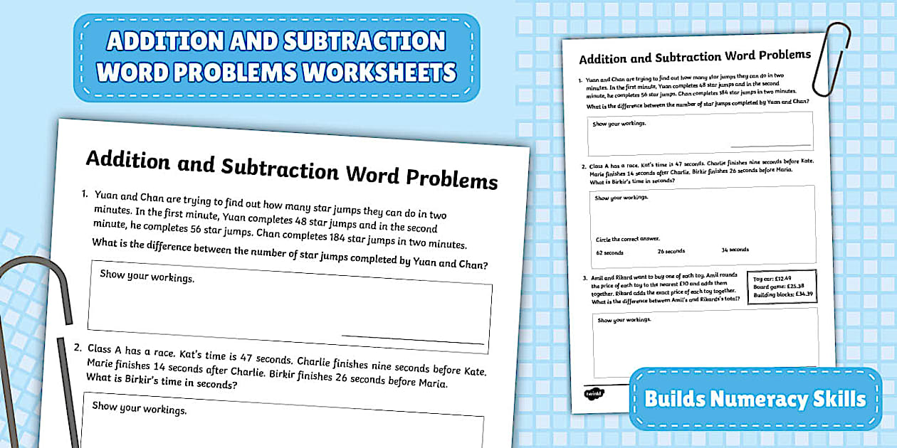 KS2 Addition and Subtraction Word Problems - Maths Resources