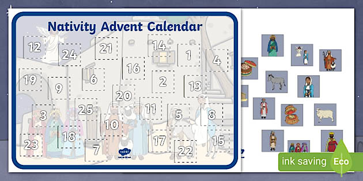 Nativity Printable Advent Calendar - Christmas - Parents