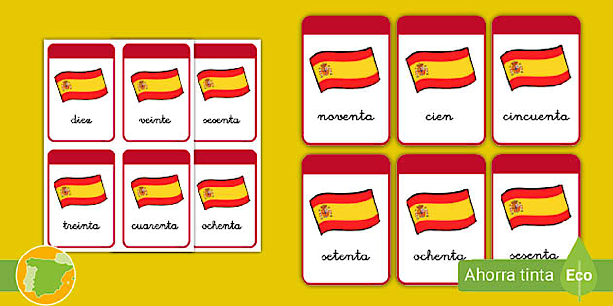 Flashcards: Números del 10 al 100 (teacher made) - Twinkl