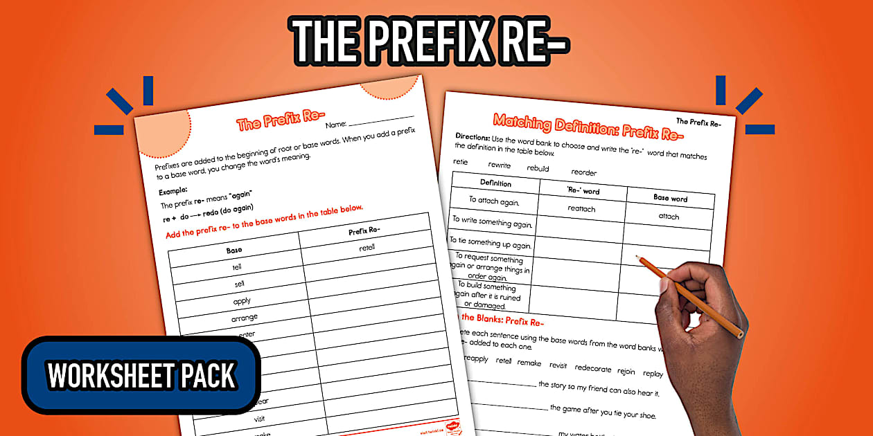* NEW * The Prefix Re- Worksheet Pack - Twinkl