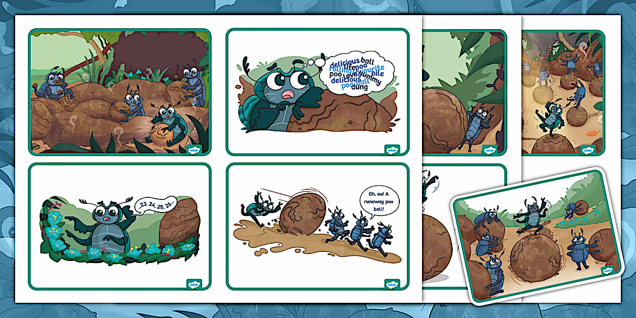 The Dancing Dung Beetle Story Sequencing Cards