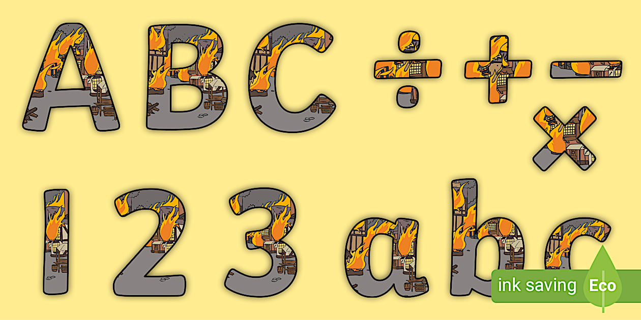 Cursive The Great Fire of London Display Title Lettering