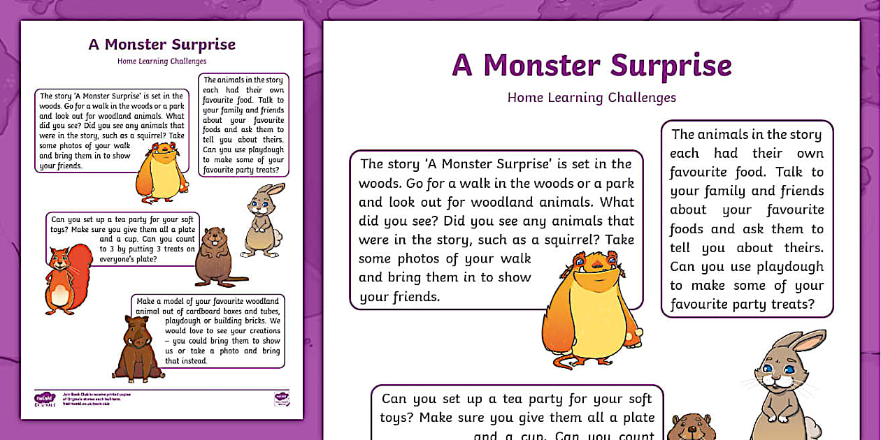 A Monster Surprise Home Learning Challenges Nursery FS1