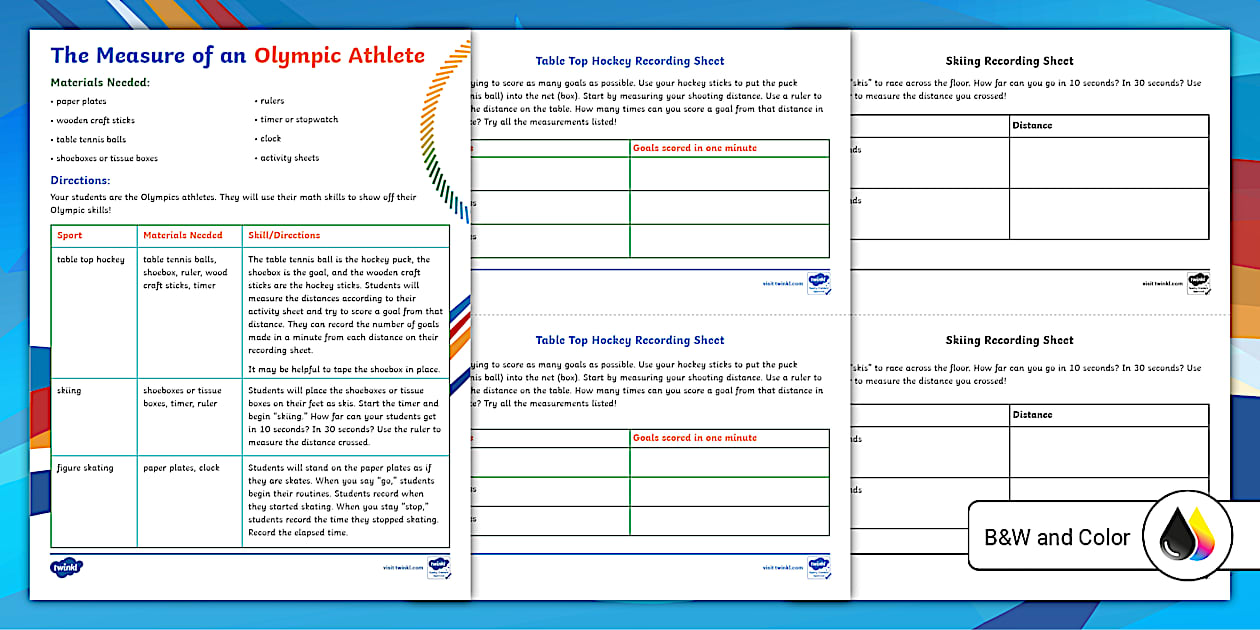 The "Measure" of a Winter Olympian Math Worksheet