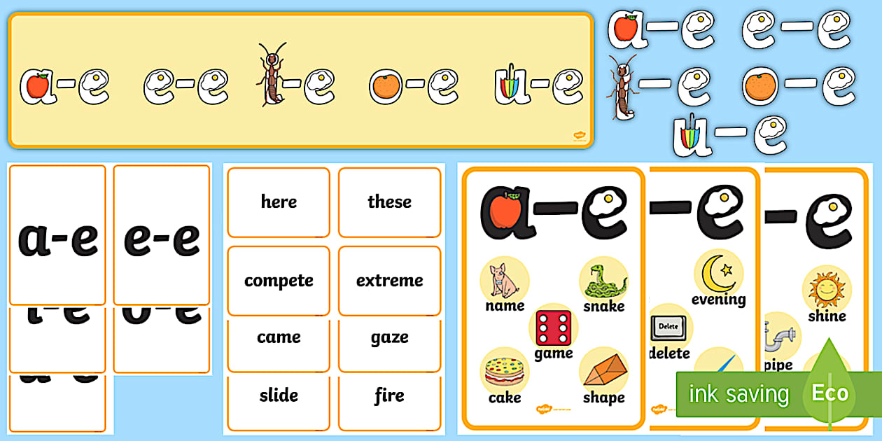 Phase 5 Split Digraph Phonics Display Pack (teacher made)