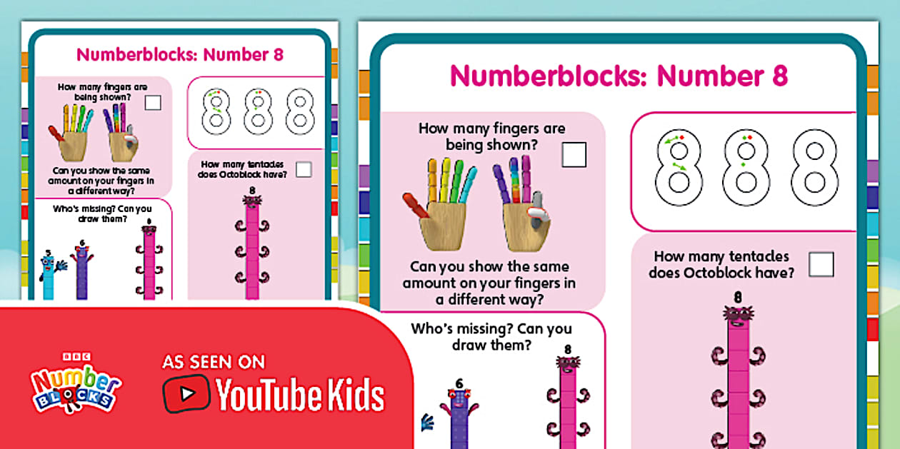 Numberblocks: Number Eight He Is Octoblock Activity Sheet