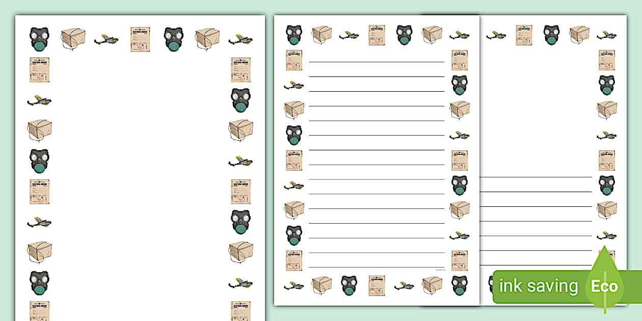 World War Two Page Borders | World War Two Lined Paper