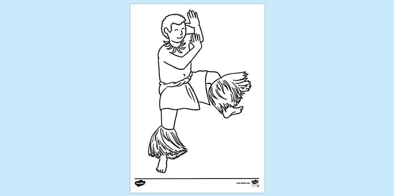 Samoan Male Dancer Colouring | Colouring Sheet - Twinkl