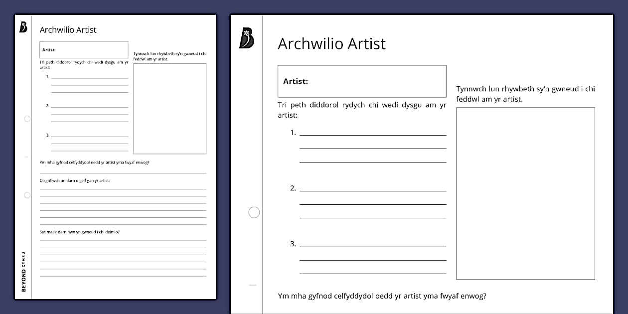 Templed Ffeil Ffeithiau am Artist (Teacher-Made) - Twinkl