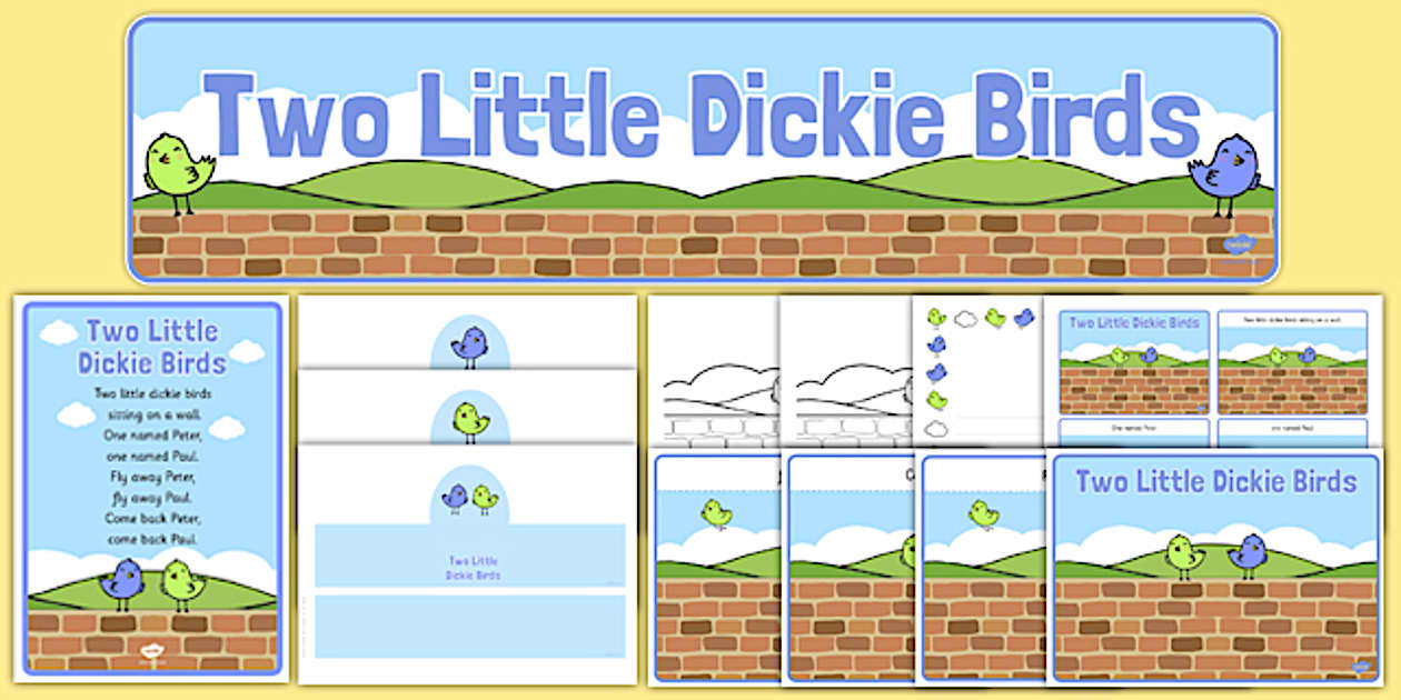 Two Little Dickie Birds Resource Pack (teacher made)