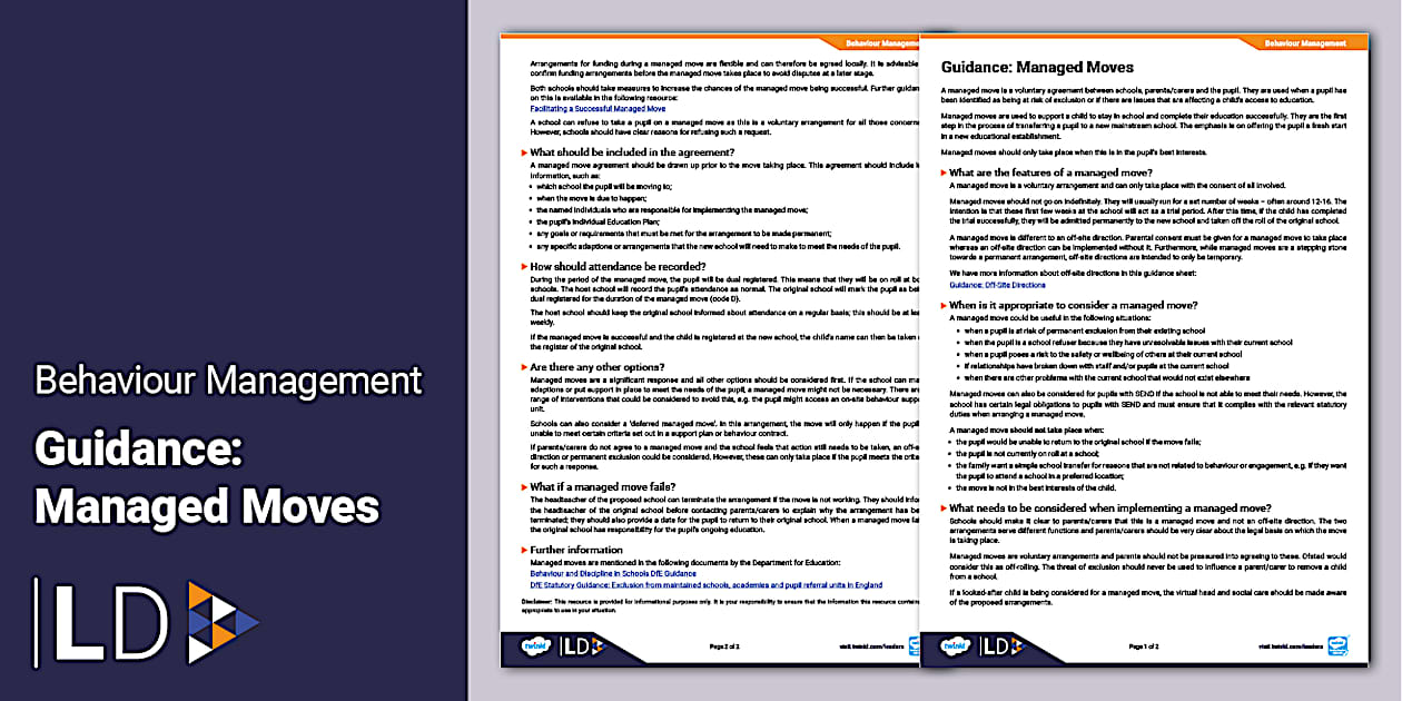 Guidance: Managed Moves - Leaders (Teacher-Made) - Twinkl