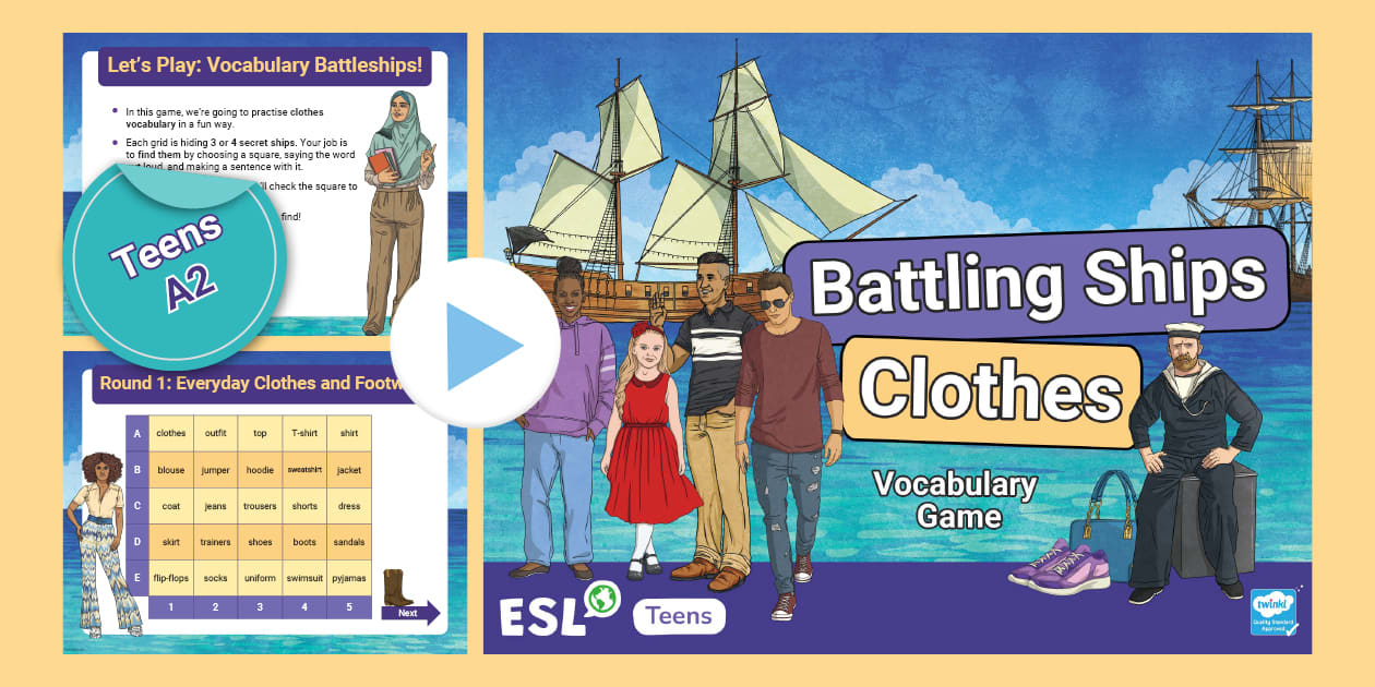 ESL Battling Ships Vocabulary Game (teacher made) - Twinkl