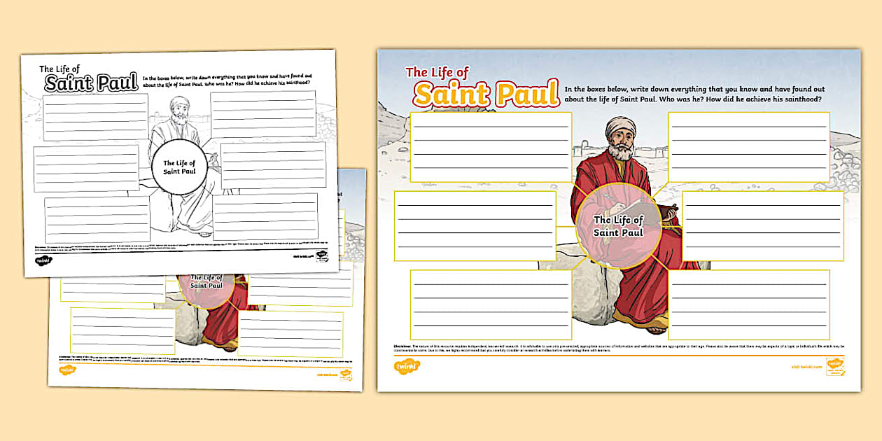 The Life of Saint Paul Mind Map (teacher made) - Twinkl