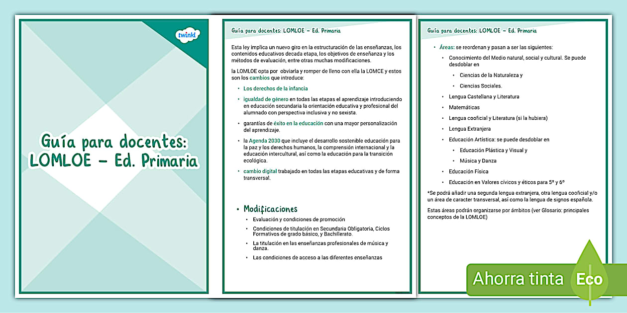 Guía para docentes: LOMLOE – Primaria