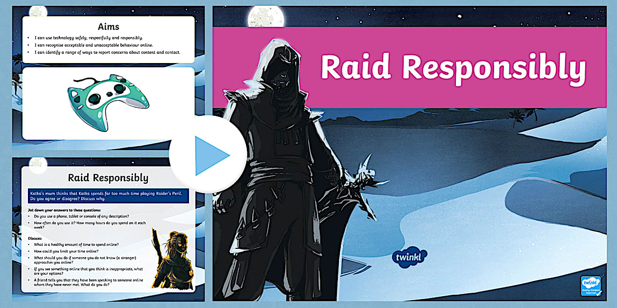 KS2 E-Safety PowerPoint (Examples from Fantasy Gaming Adventure Story