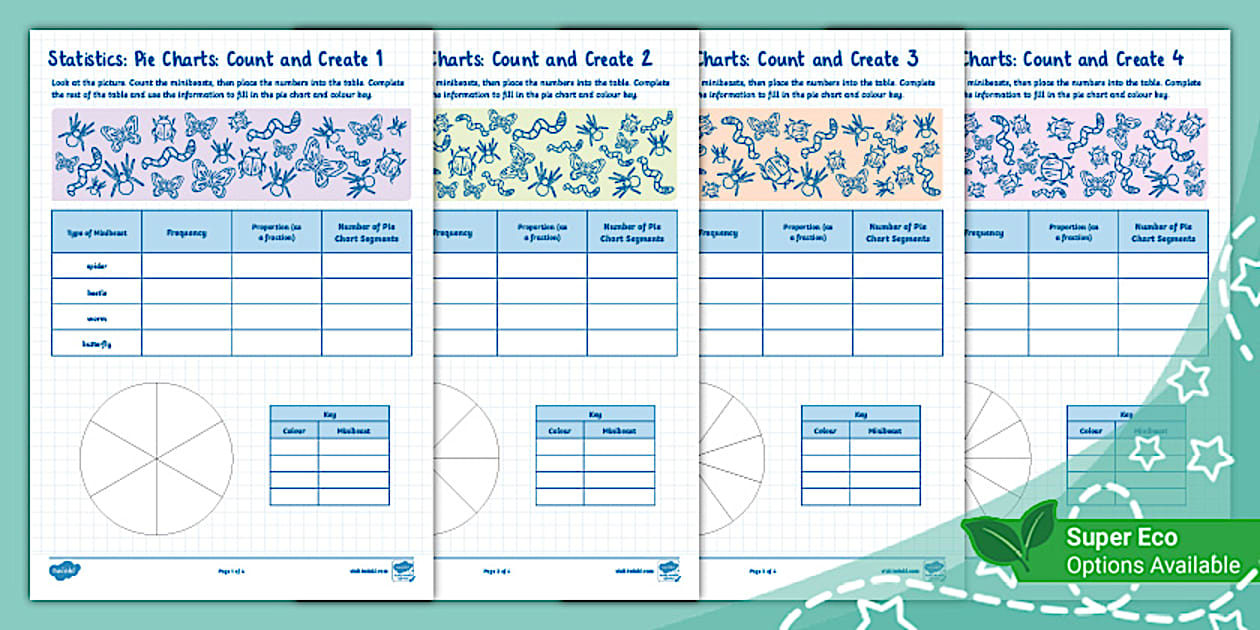 Statistics: Pie Charts: Count and Create (Ages 10 - 11)