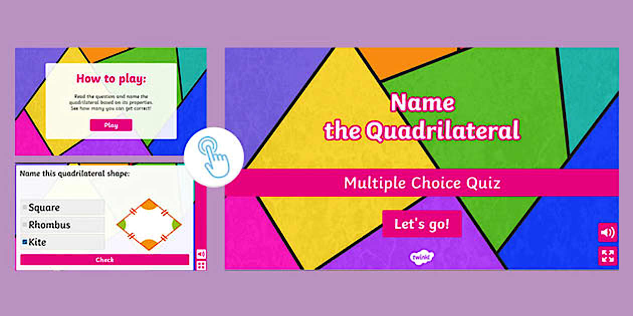 Name the Quadrilateral Interactive Quiz (teacher made)