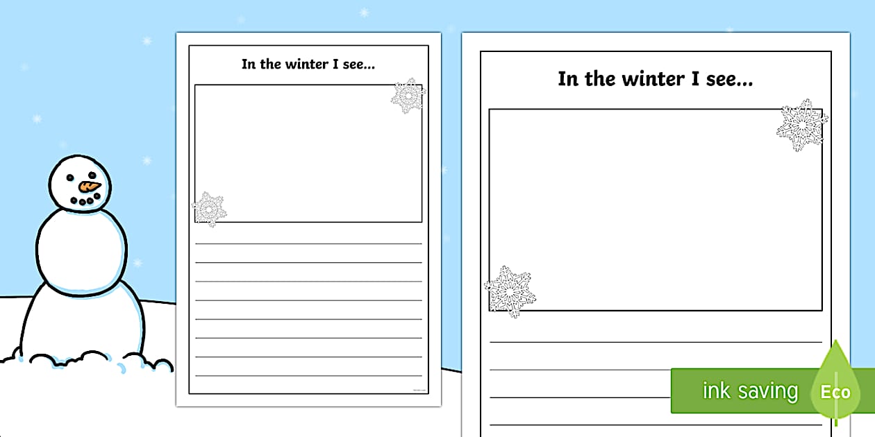 Editable In the Winter I See Writing Frame (teacher made)