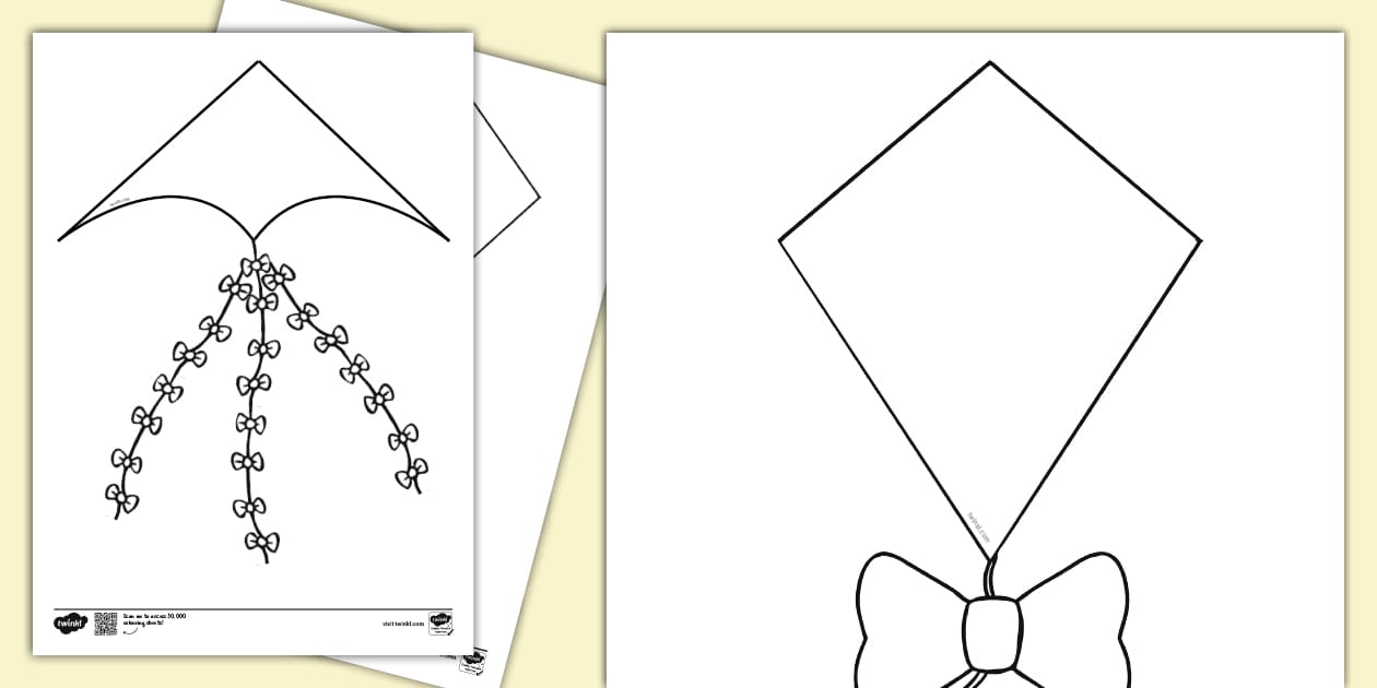 Kite Colouring Templates (teacher made) - Twinkl