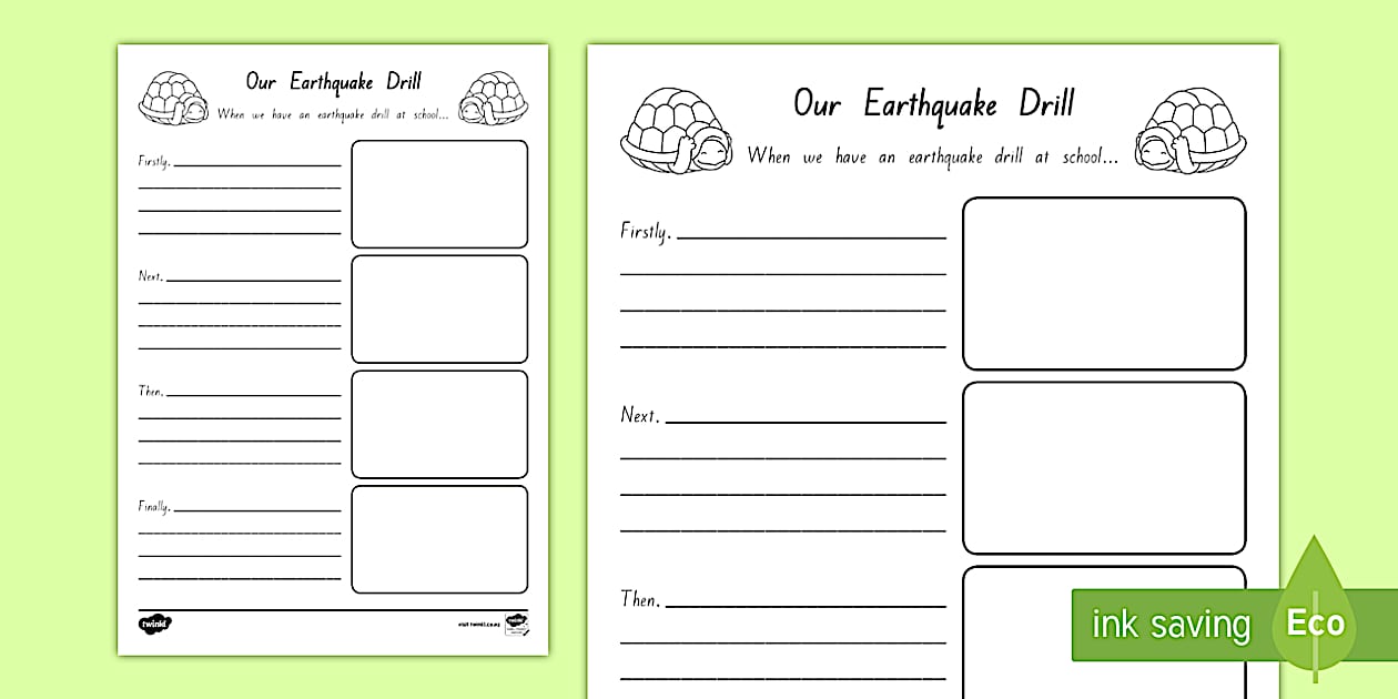 Our Earthquake Drill Writing Template