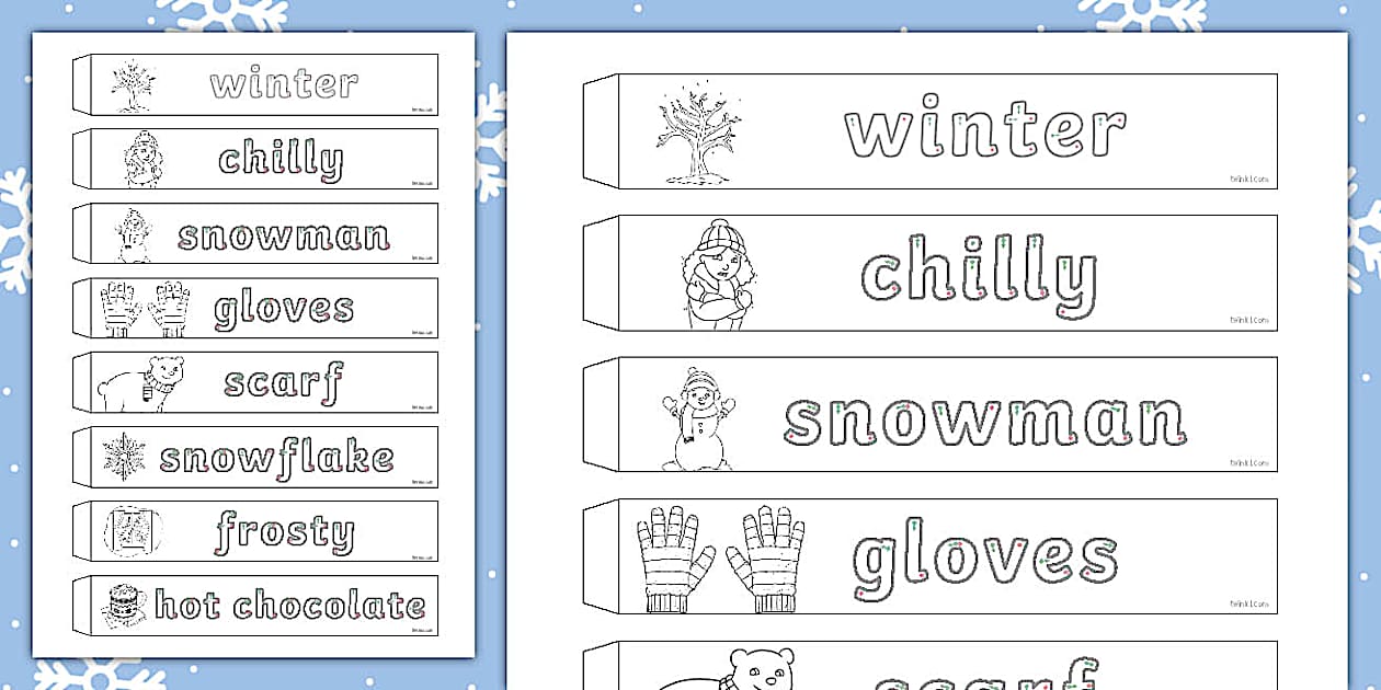 Winter Handwriting Paper Chain Activity - Twinkl