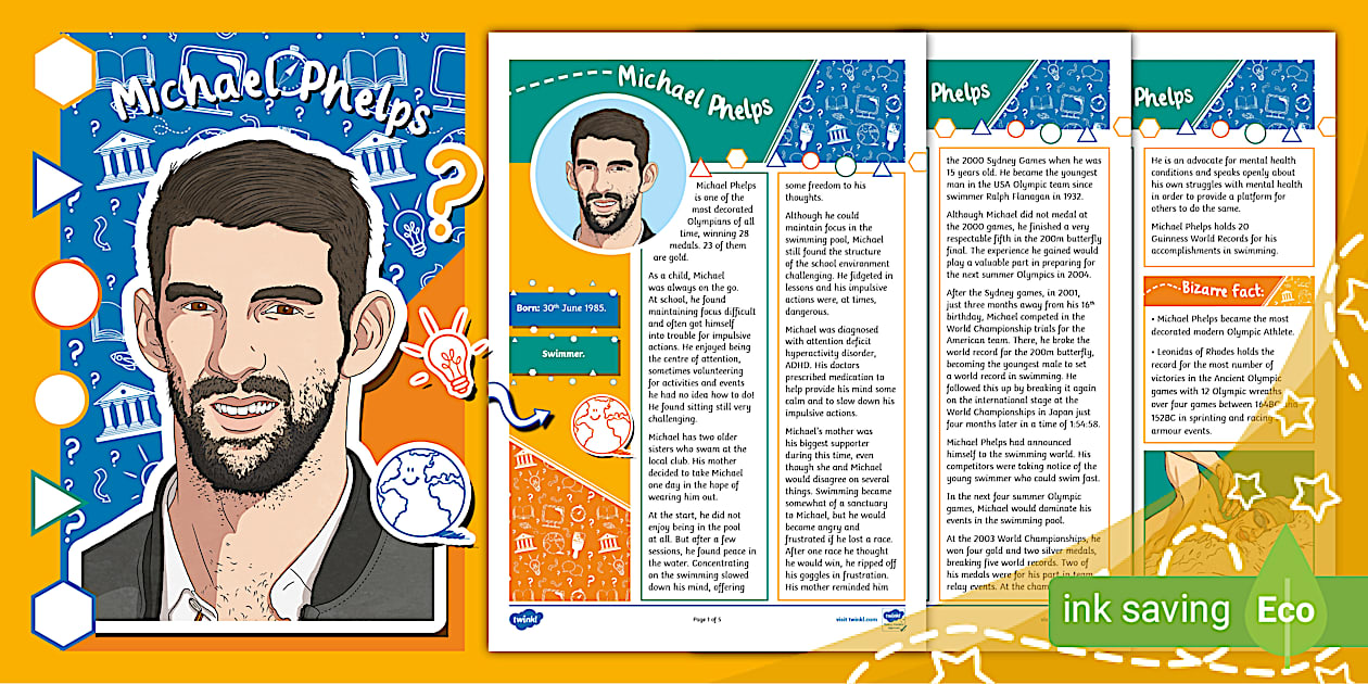 Significant People: Michael Phelps (teacher made) - Twinkl
