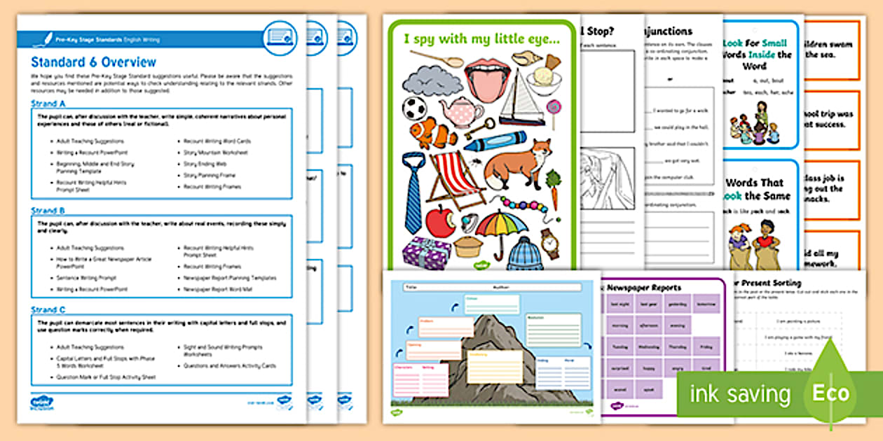 Pre-Key Stage Standards English Writing Standard 6 Complete Resource Pack