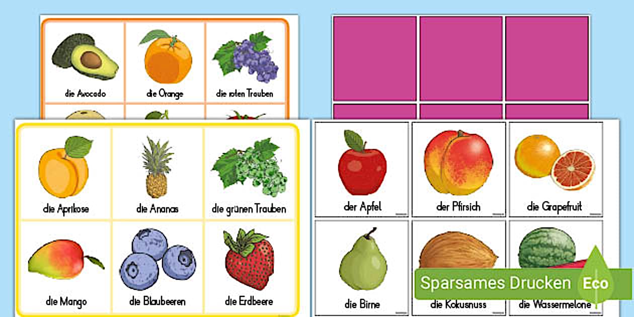 Das Obst-Bingo (öğretmen yaptı) - Twinkl