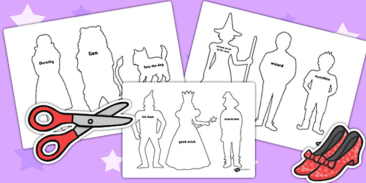 Wizard of Oz Shadow Puppets (teacher made) - Twinkl