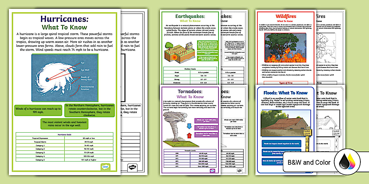 FREE Natural Disasters Informational Posters Pack