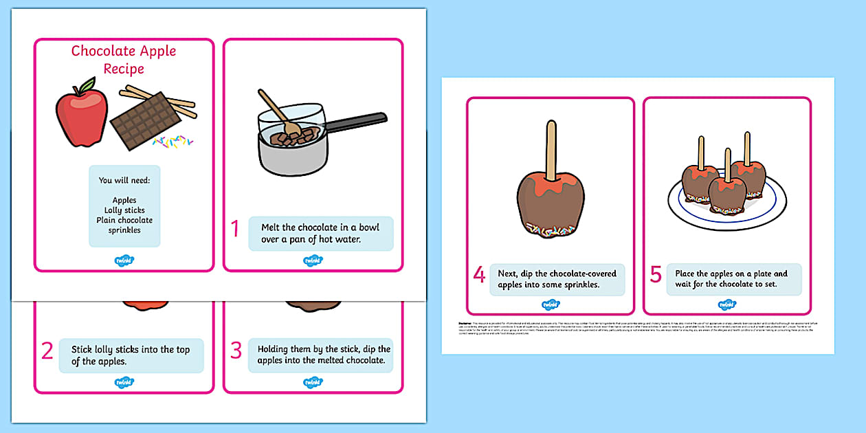 Chocolate Apple Recipe Instructions - Twinkl