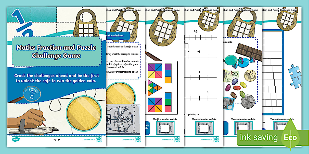 Fractions Puzzle Challenge Game | Years 5-6 | Teacher-Made