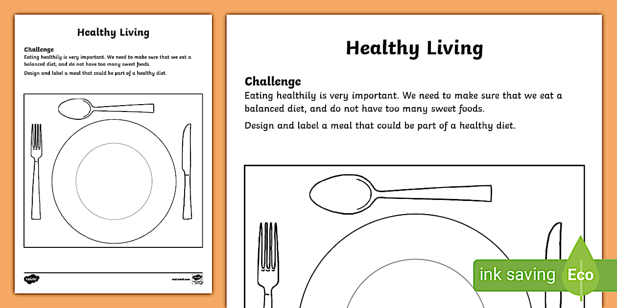 Healthy Eating Worksheet - Primary Resources - Twinkl