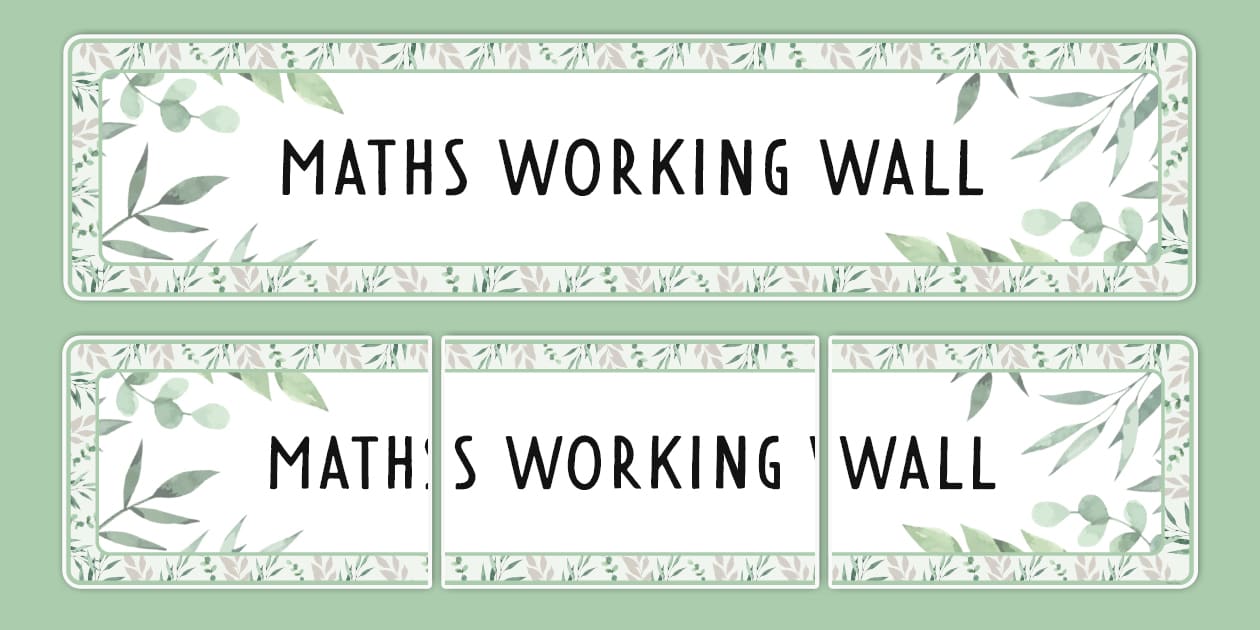 👉 Muted Botanical Themed Maths Working Wall Display Banner