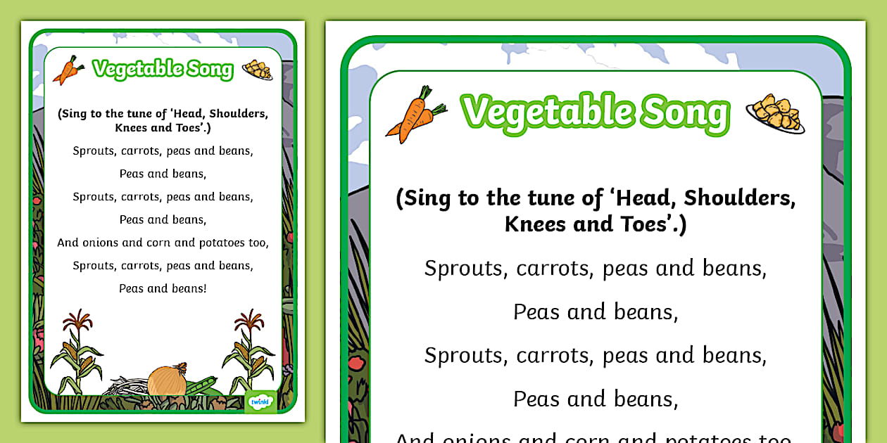 Vegetable Song Poster (Teacher-Made) - Twinkl