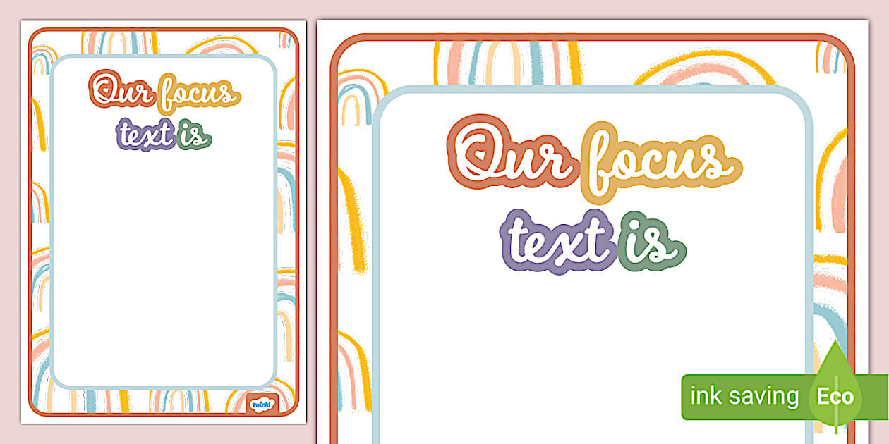 Our Focus Text Is Muted Rainbow Display Poster - Twinkl