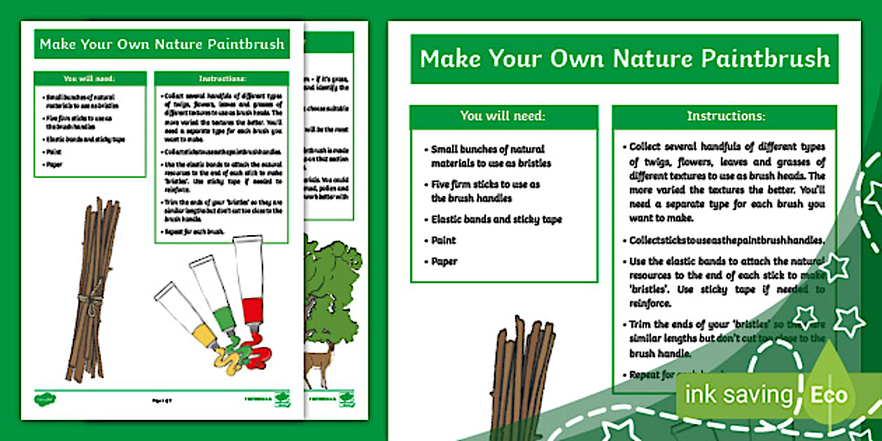 Make Your Own Natural Paintbrush (teacher made) - Twinkl