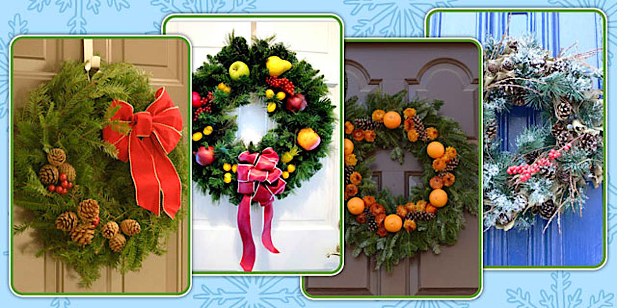 Christmas Wreath Display Photo Pack (teacher made) - Twinkl