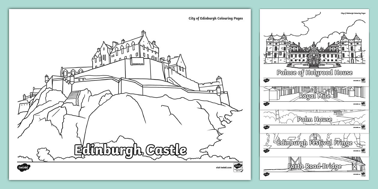 City of Edinburgh Colouring Pages (teacher made) - Twinkl